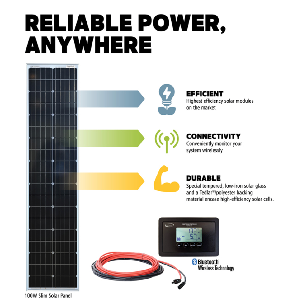 Go Power - GP-SLIM-100-kit, SLIM 100W + PWM-30 Bluetooth Controller ...